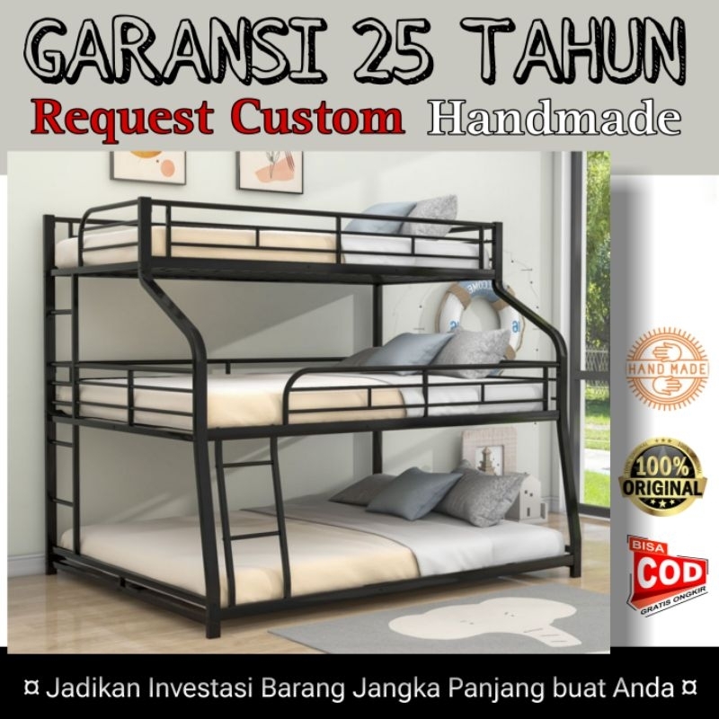 Jual Divan Tempat Tidur Susun Triple Queen Dipan Bunk Bed 3 Tingkat ...
