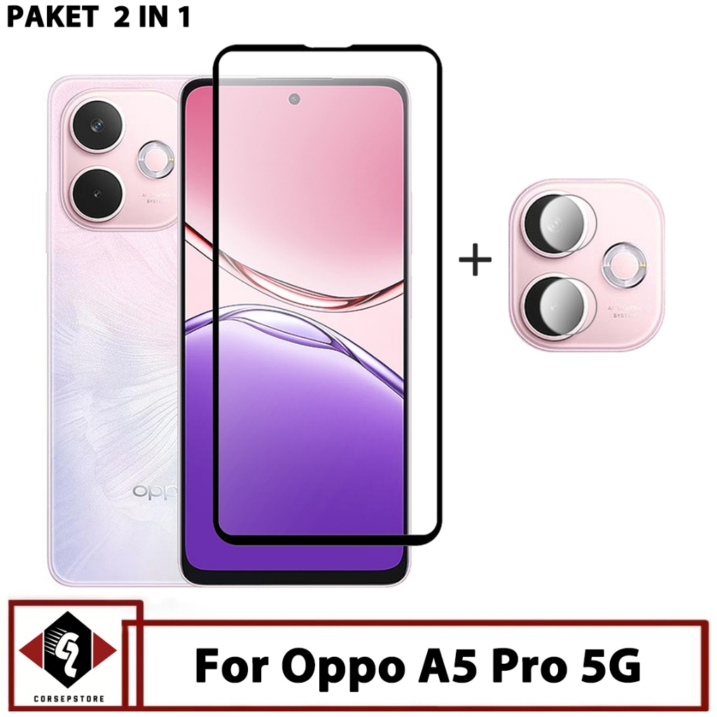 Jual Paket 2 IN 1 Tempered Glass Layar Oppo A5 Pro 5G Free Lensa Camera ...