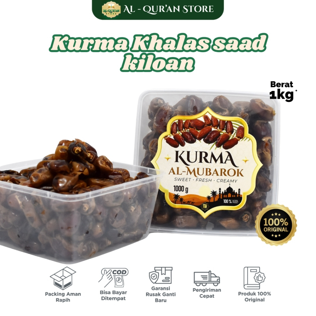 Jual Kurma Murah Enak Al Mubarok Kurma Khalas saad Premium Kurma Kiloan ...