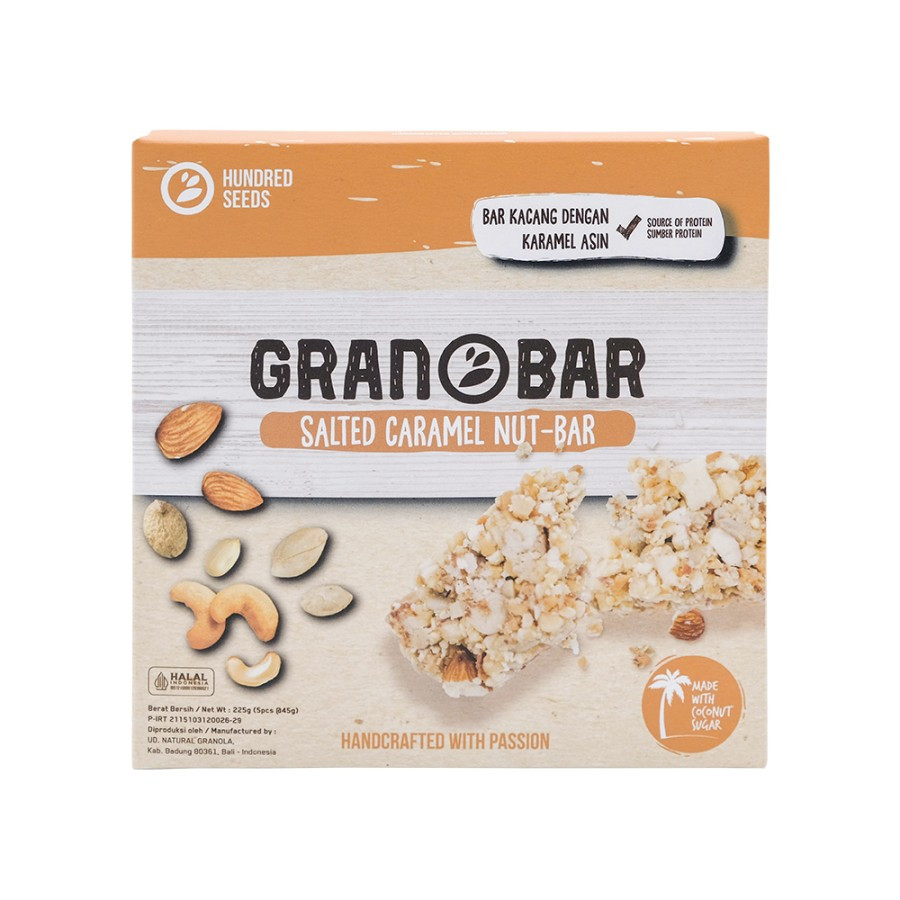 Jual Granobar - Salted Caramel Nut isi 5 pcs Granola Creations Hundreed seed | Shopee Indonesia