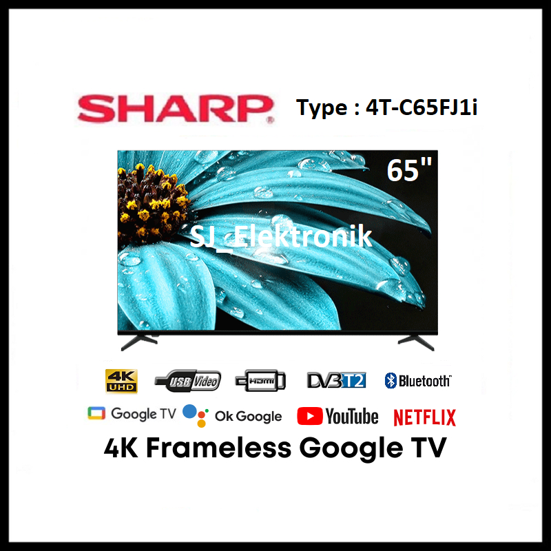 Jual Sharp 4T-C65FJ1i LED TV 65 Inch 65FJ1i Google TV UHD 4K - 65FJ1 | Shopee Indonesia