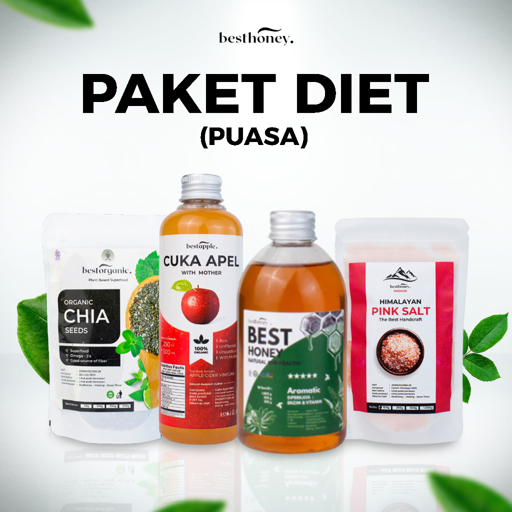 Jual Best Honey Paket Diet Detoks Cuka Apel Original Organik Chia Seed ...