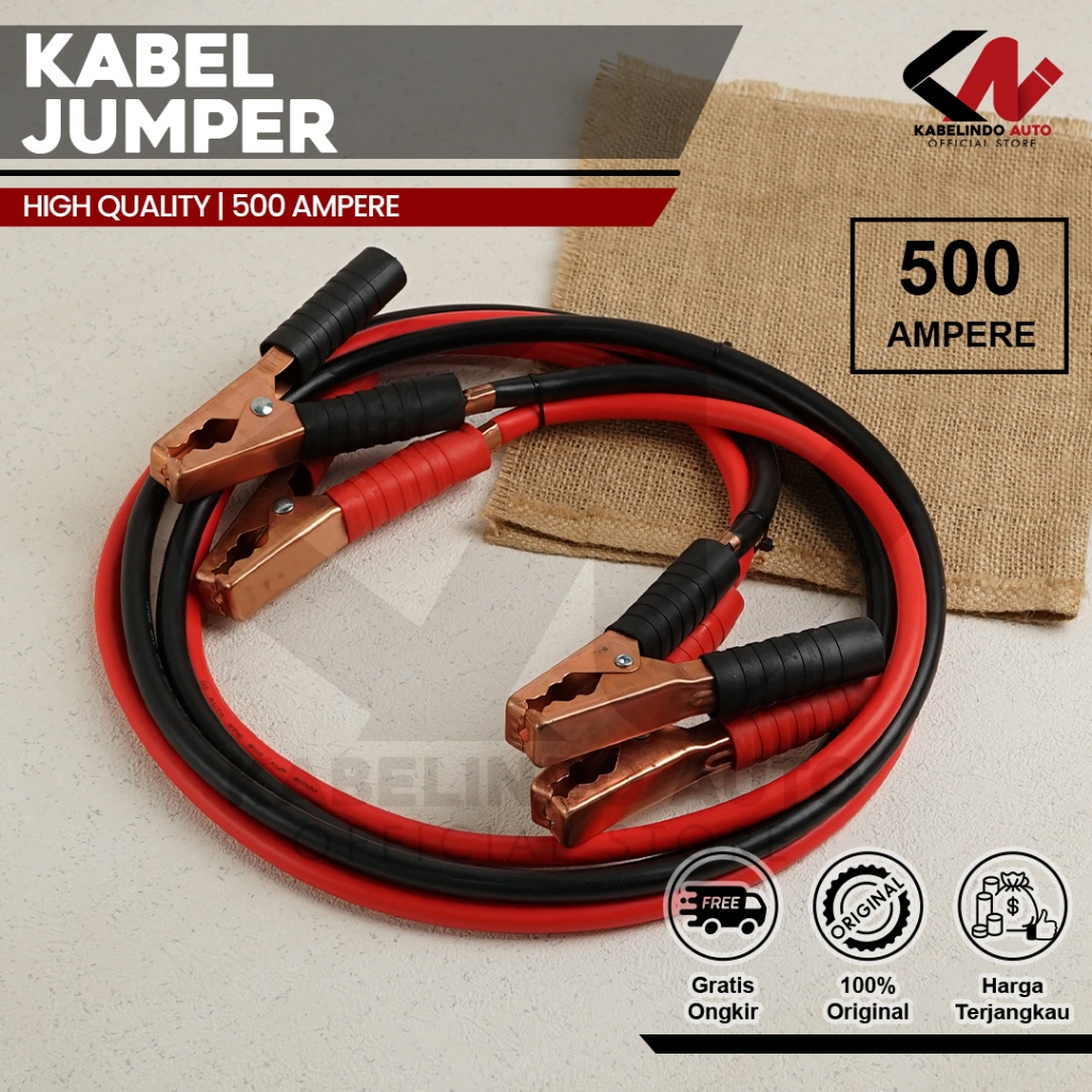 Jual Kabel Jumper Aki Mobil 500 Ampere Car Emergency Battery Accu Cable Jumper Jumbo High ...