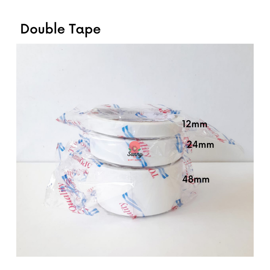 Jual Doubletape / double tape Ukuran 12mm/24mm/ 36mm / lem kertas / lem ...