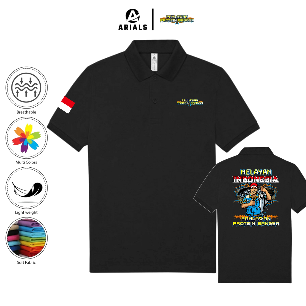 Jual Arials Polo shirt Baju Kaos Kerah Nelayan Indonesia Pahlawan ...