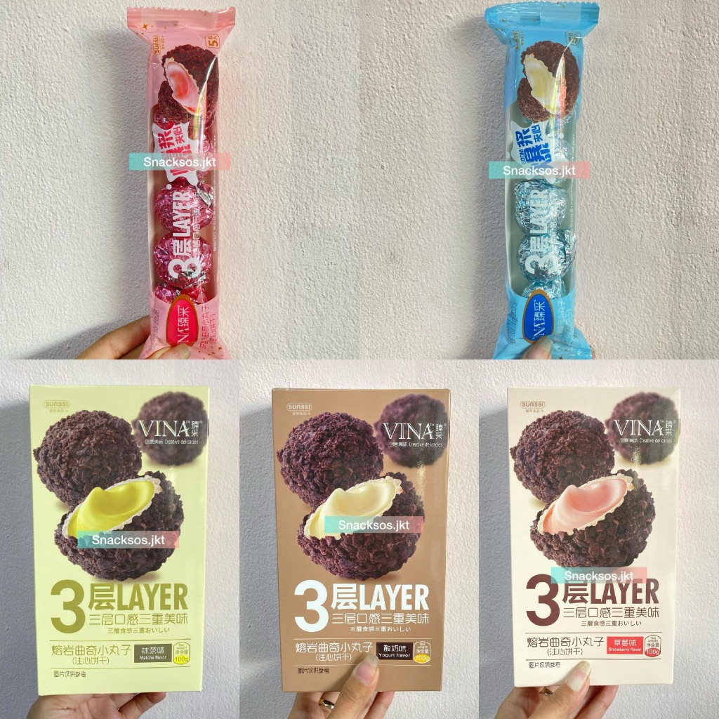 Jual FRANZZI VINA 3 LAYER LAVA CHOCO COOKIE BALLS STRAWBERRY / YOGURT ...