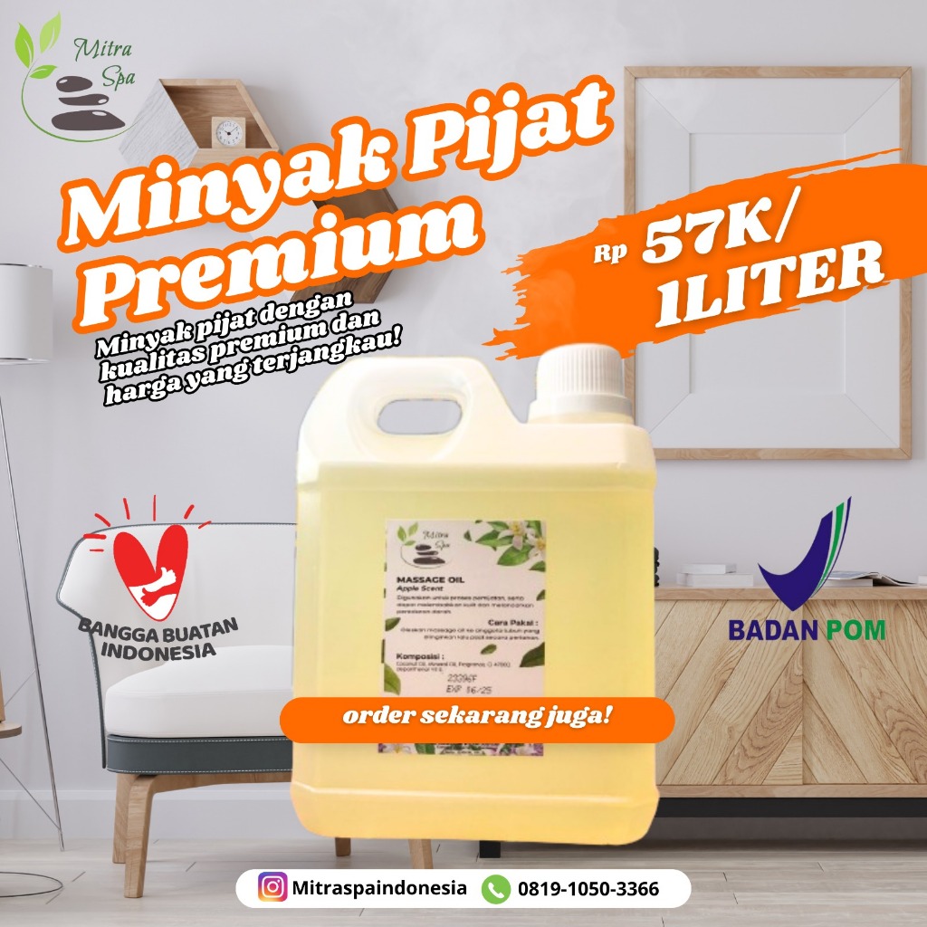 Jual MitraSpa Minyak Pijat 1 Liter Oil Massage Aromaterapi SPA & minyak urut refleksi Refleksi x ...