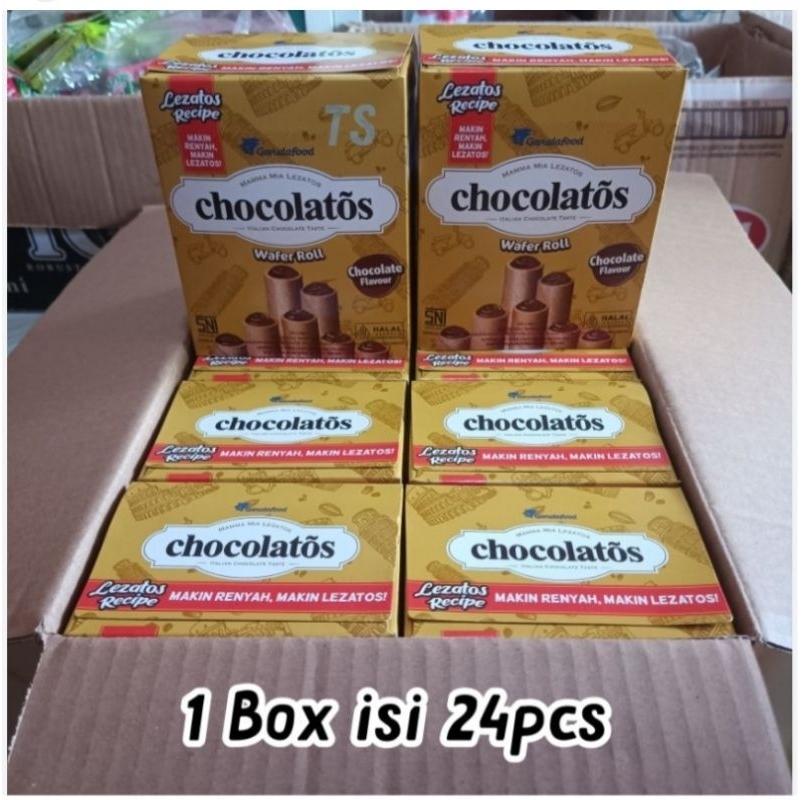 Jual CHOCOLATOS wafer roll coklat 8,5gram ( 1 DUS isi 12 box ) | Shopee ...