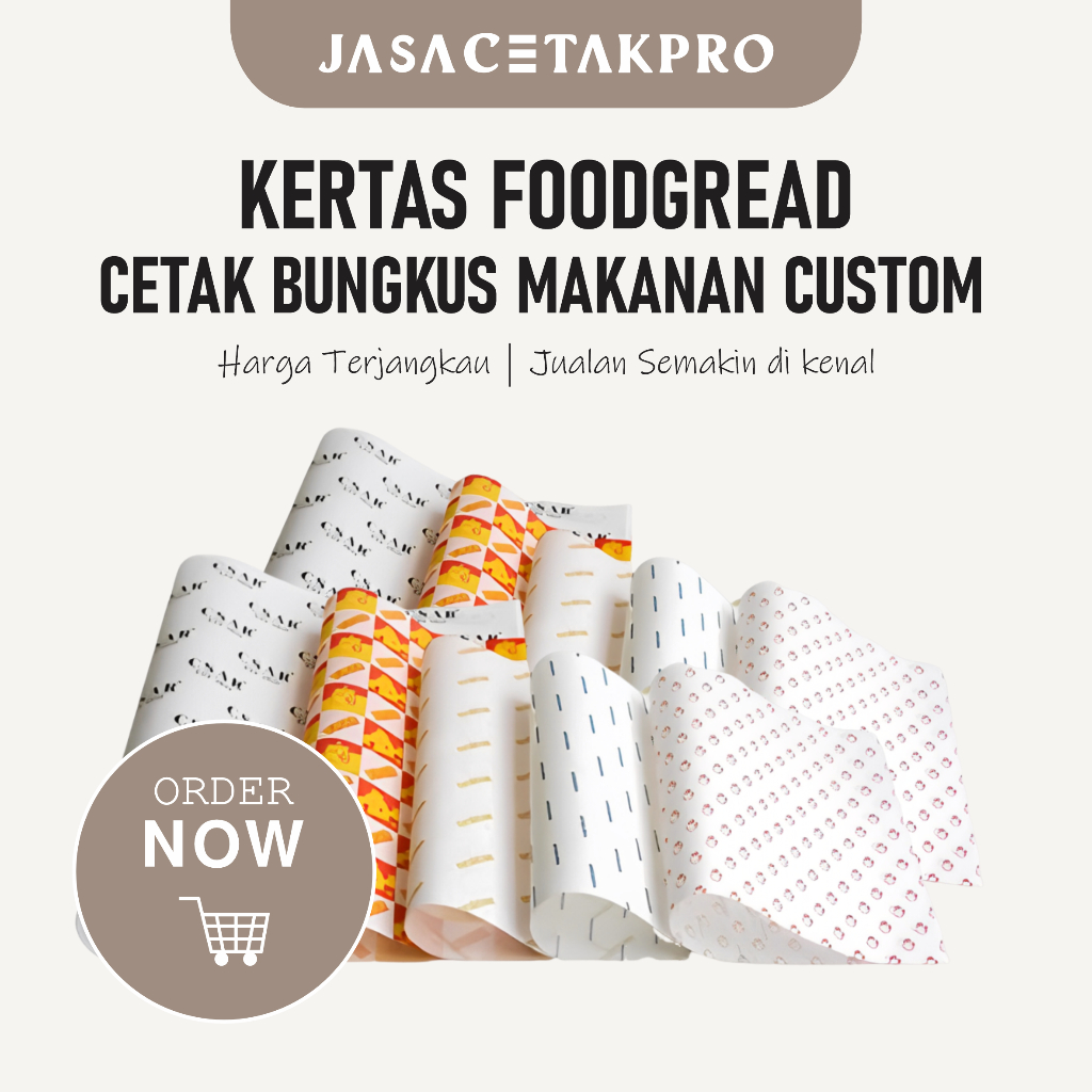 Jual CUSTOM Kertas Roti | Kertas Roti Foodgread | Wrapping Paper ...