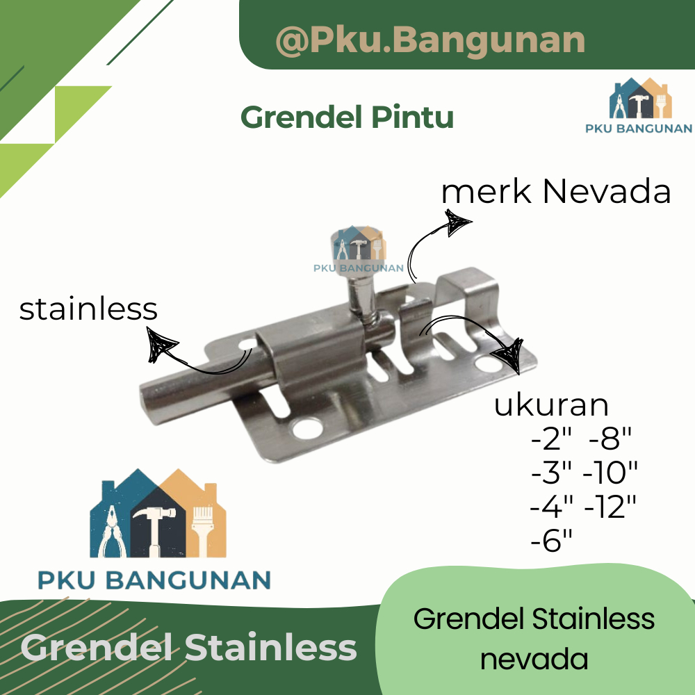 Jual Grendel Pintu Stainless / Gerendel Slot / Grandel Pengunci Pintu ...