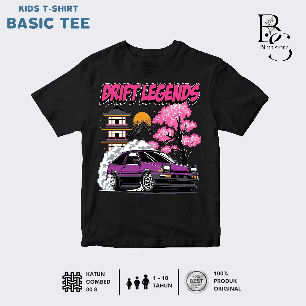 Jual Bima Store Kaos Kids T-Shirt Basic Tee Drift Legends untuk usia 1 ...