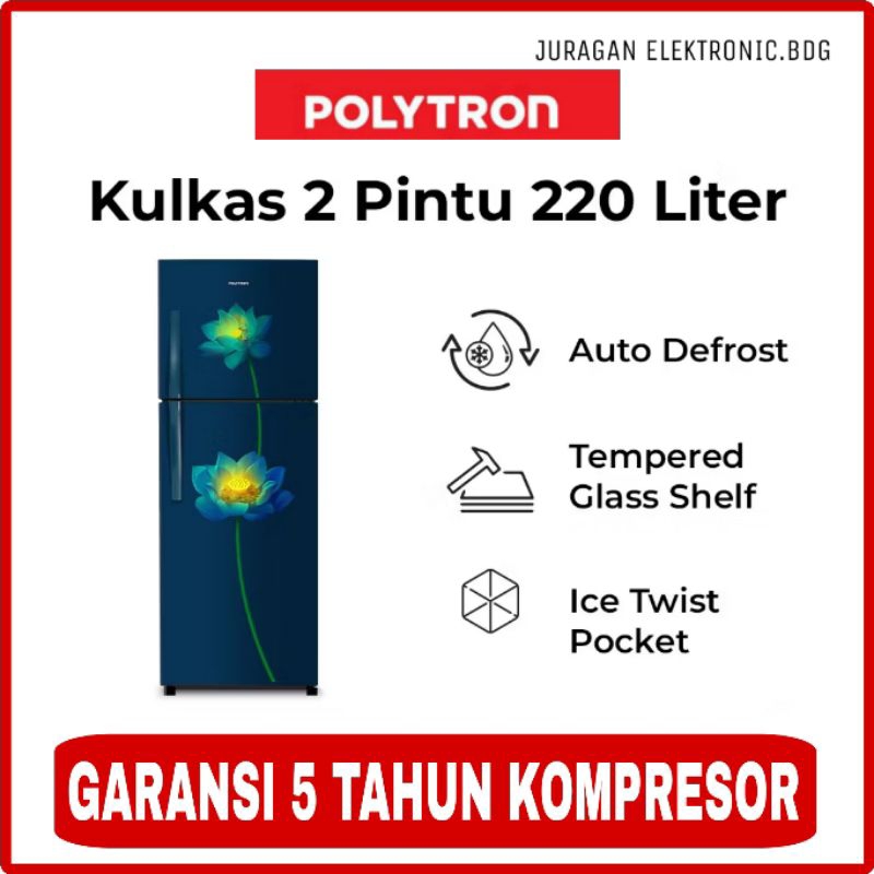 Jual POLYTRON Kulkas 2 Pintu Beauty Steel 220 liter PRB 237 LB/PR ...
