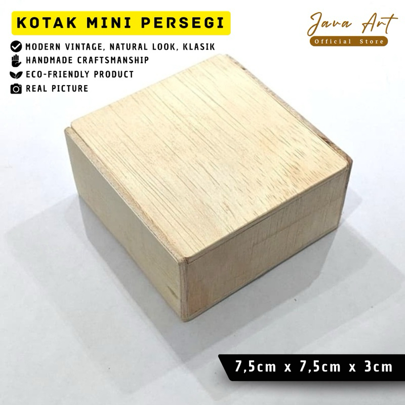 Jual WOOD BOX MINI KOTAK KAYU KLASIK SOUVENIR, UKURAN 7,5 cm × 7,5 cm × ...