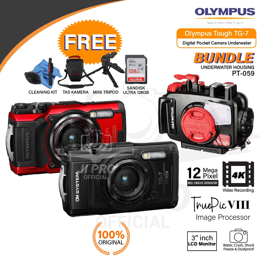 Jual Olympus Tough TG-7 Pocket Camera + PT-059 Waterproof Housing TG7 | Shopee Indonesia