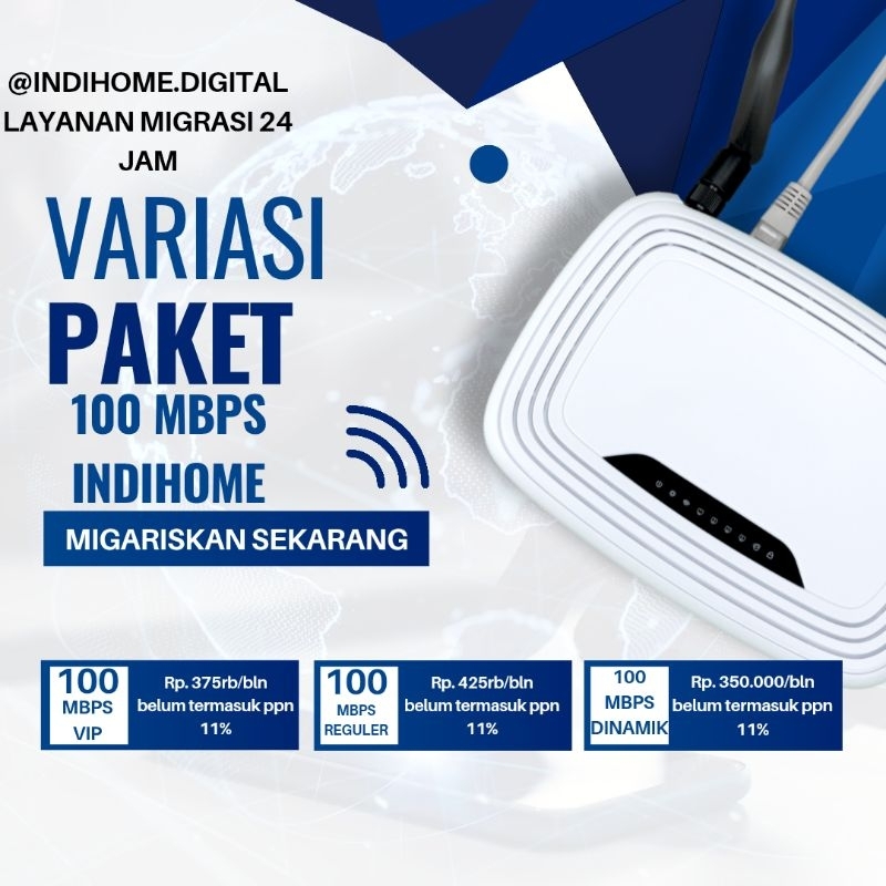 Jual MIGRASI 100 MBPS PAKET INDIHOME INET ONLY 1P || UPGRADE PAKET ...