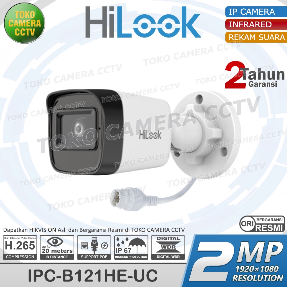 Jual IP CAMERA BULLET 2MP HILOOK IPC-B121H IP KAMERA CCTV POE | Shopee ...