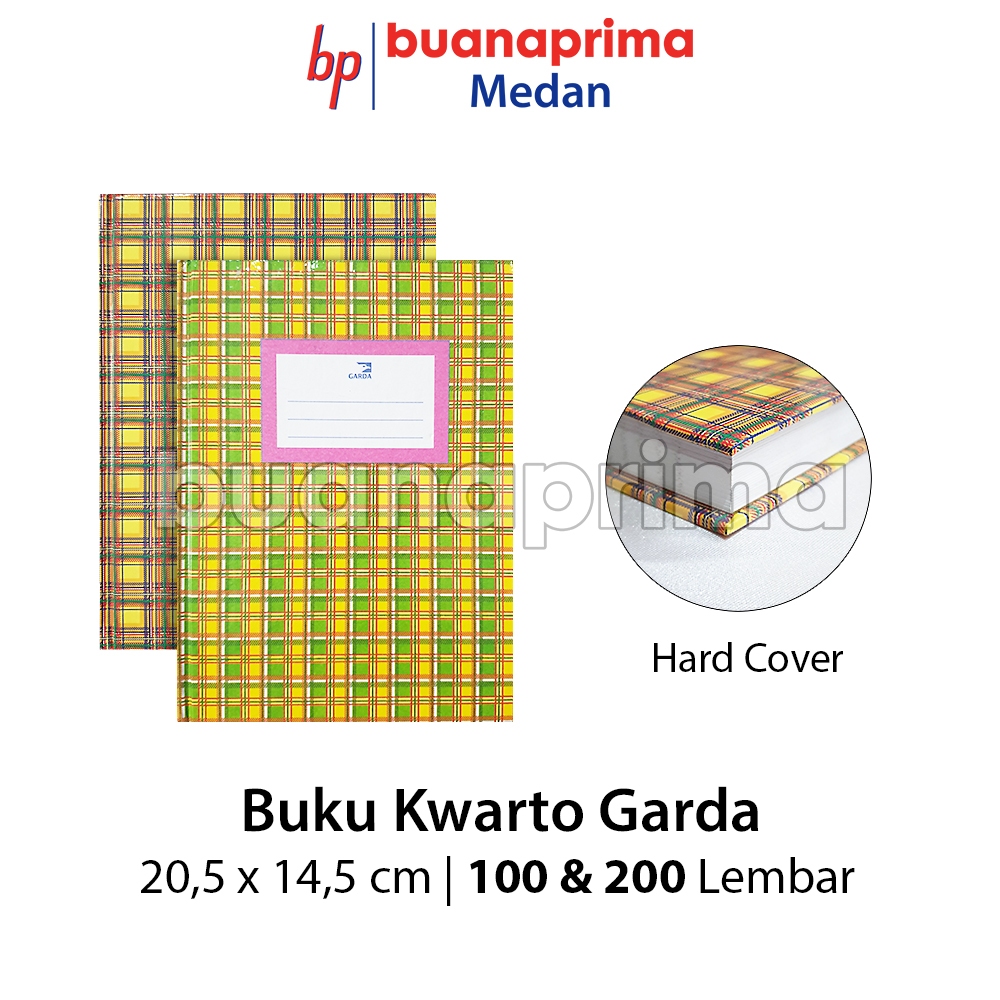 Jual Buku HARD COVER KWARTO GARDA 100 200 Lembar per pcs Buku A5 Quarto ...