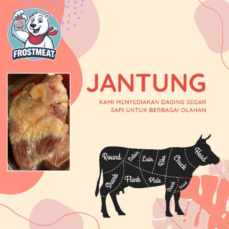 Jual [SAPI] Jantung Sapi 1000 gr / 500 gr (Kemasan Vacuum) | Shopee ...