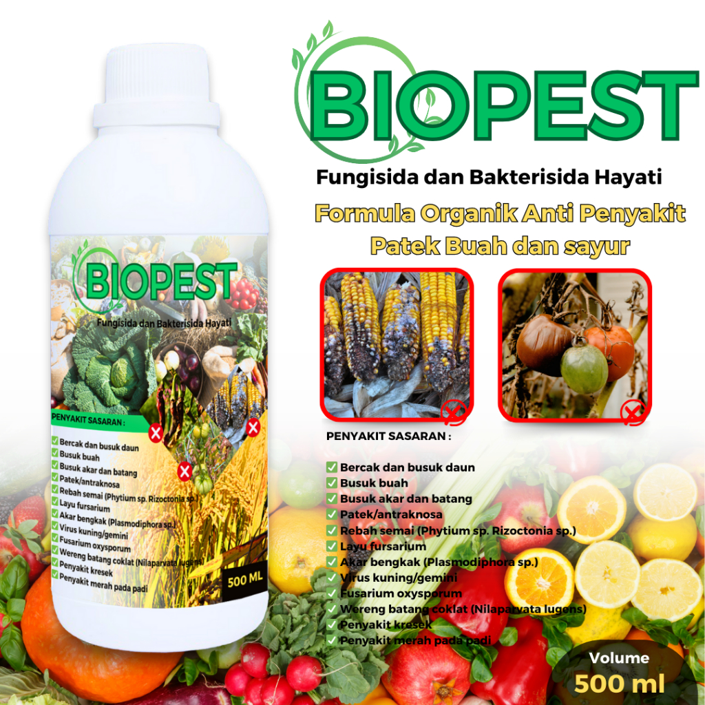 Jual BIOPEST FUNGISIDA DAN BAKTERISIDA HAYATI OBAT HAMA PADA TANAMAN 500 ML MENGATASI BERBAGAI ...