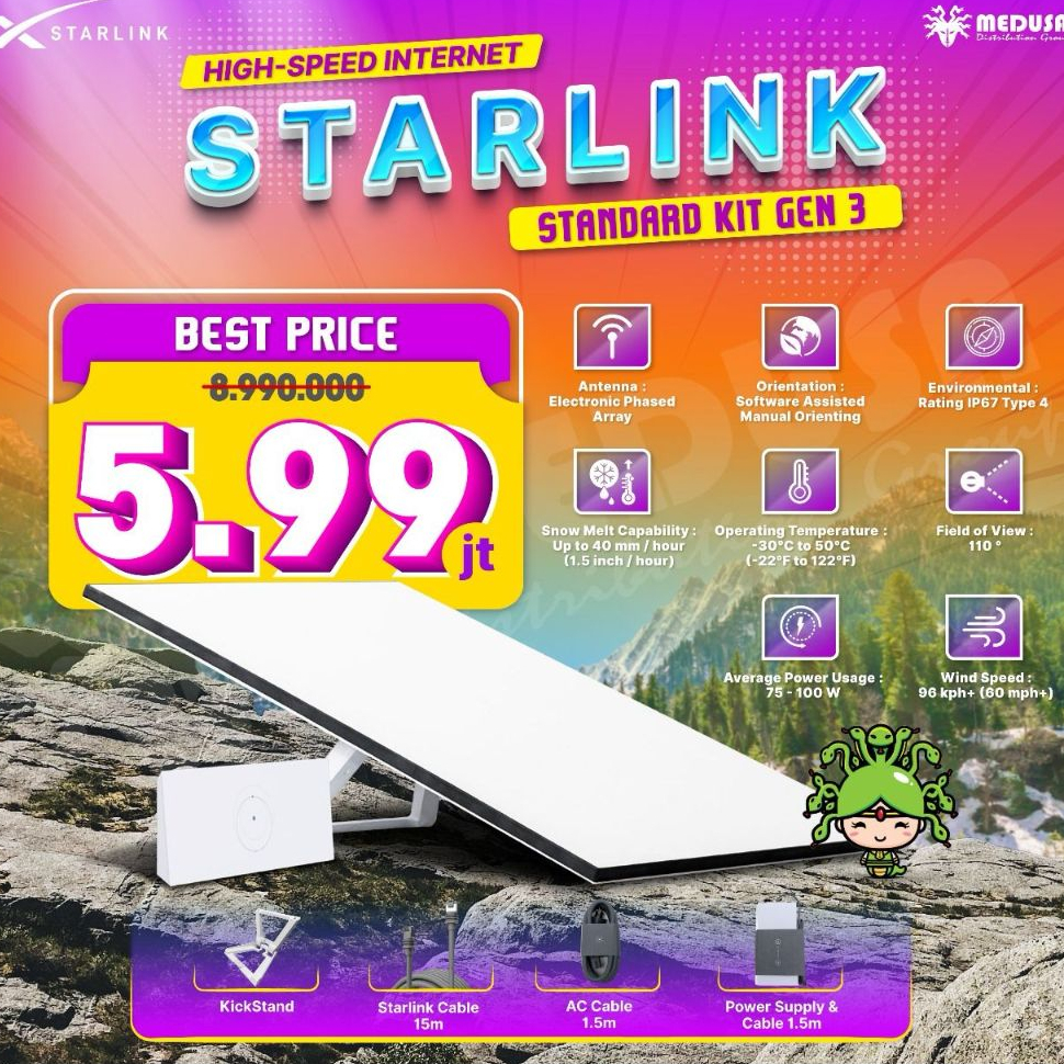 Jual Starlink kit gen3 V4 Edisi Terbaru brand new 2 Port LAN Starlink ...