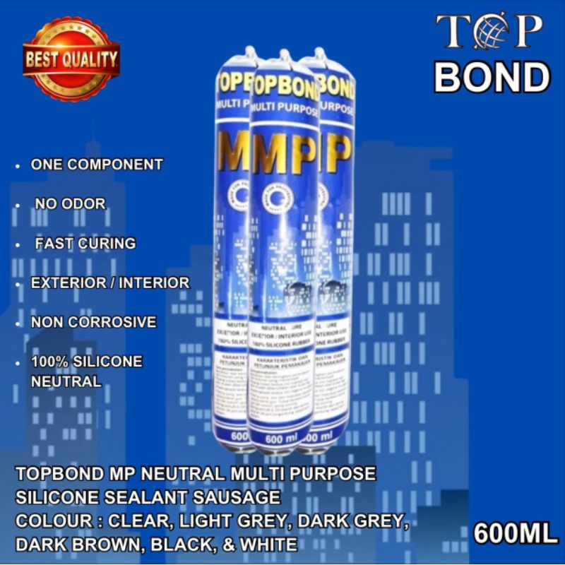 Jual Lem Silikon Sosis Netral Topbond MP Multi Purpose Silicone Sealant ...