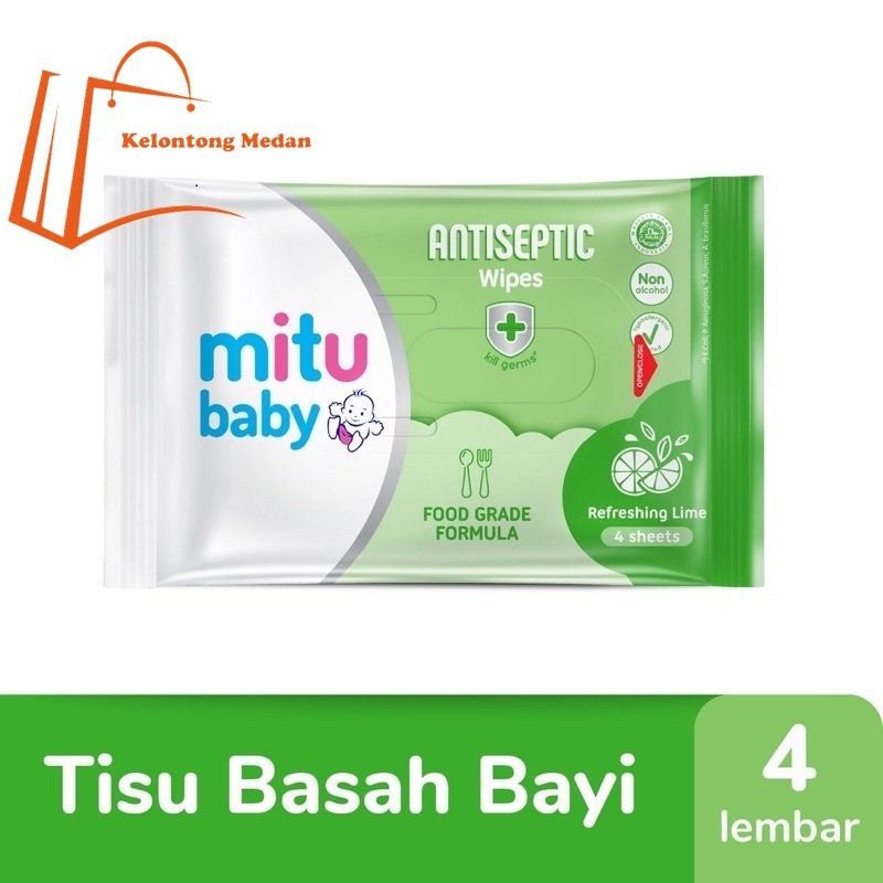 Jual Tisu basah mitu baby food grade formula ( HIJAU ) isi 4 lembar ...