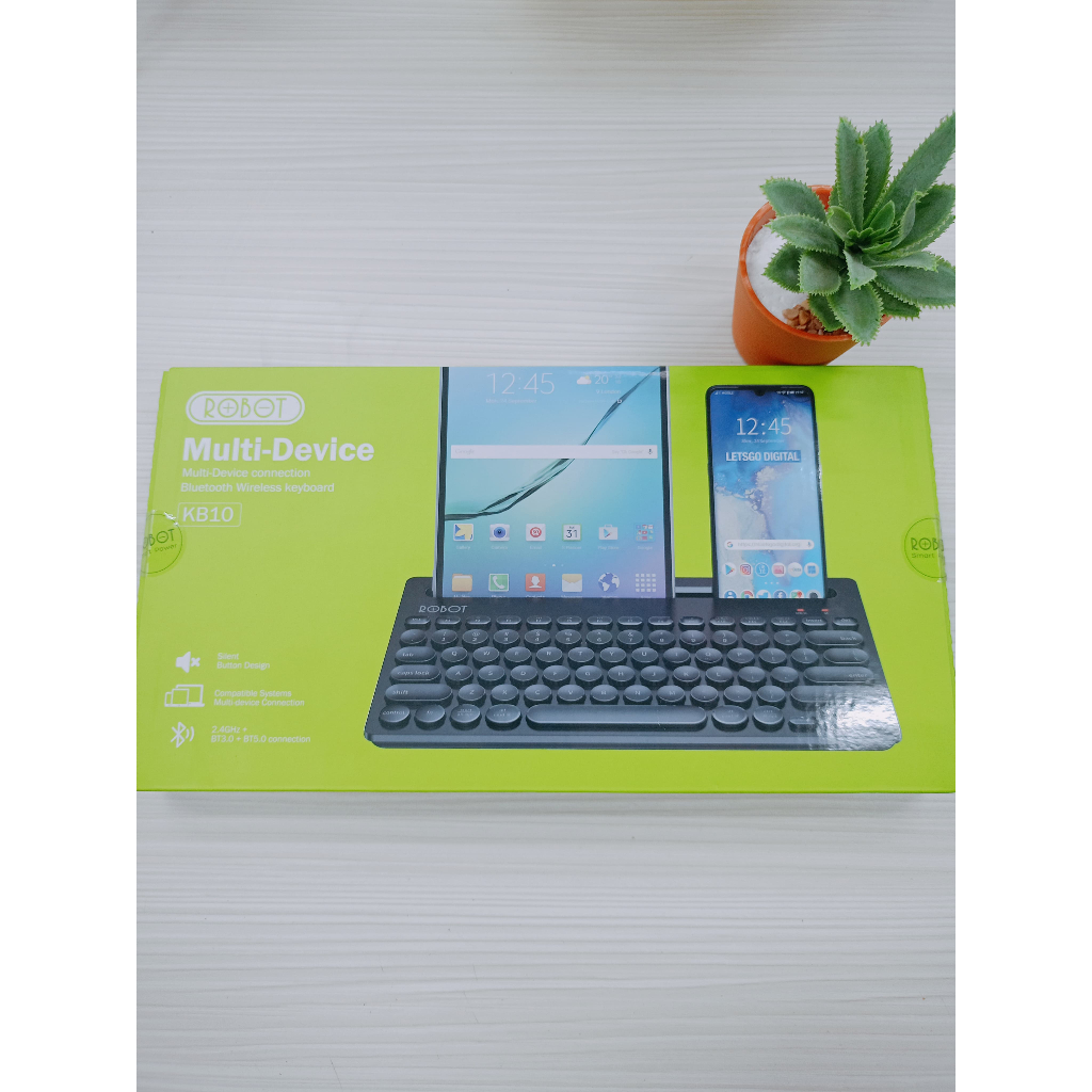 Jual ROBOT KB10 Keyboard Bluetooth Multi Device Connection Wireless USB ...