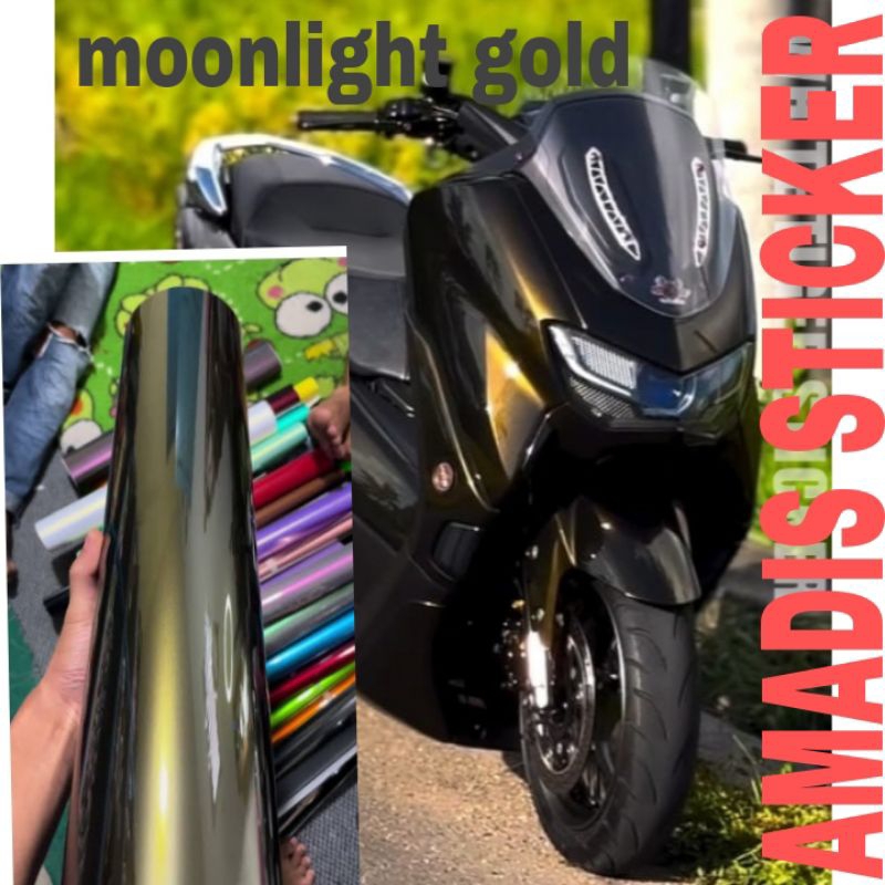 Jual stiker moonlight gold skotlet motor hitam lembayung gold stickr ...
