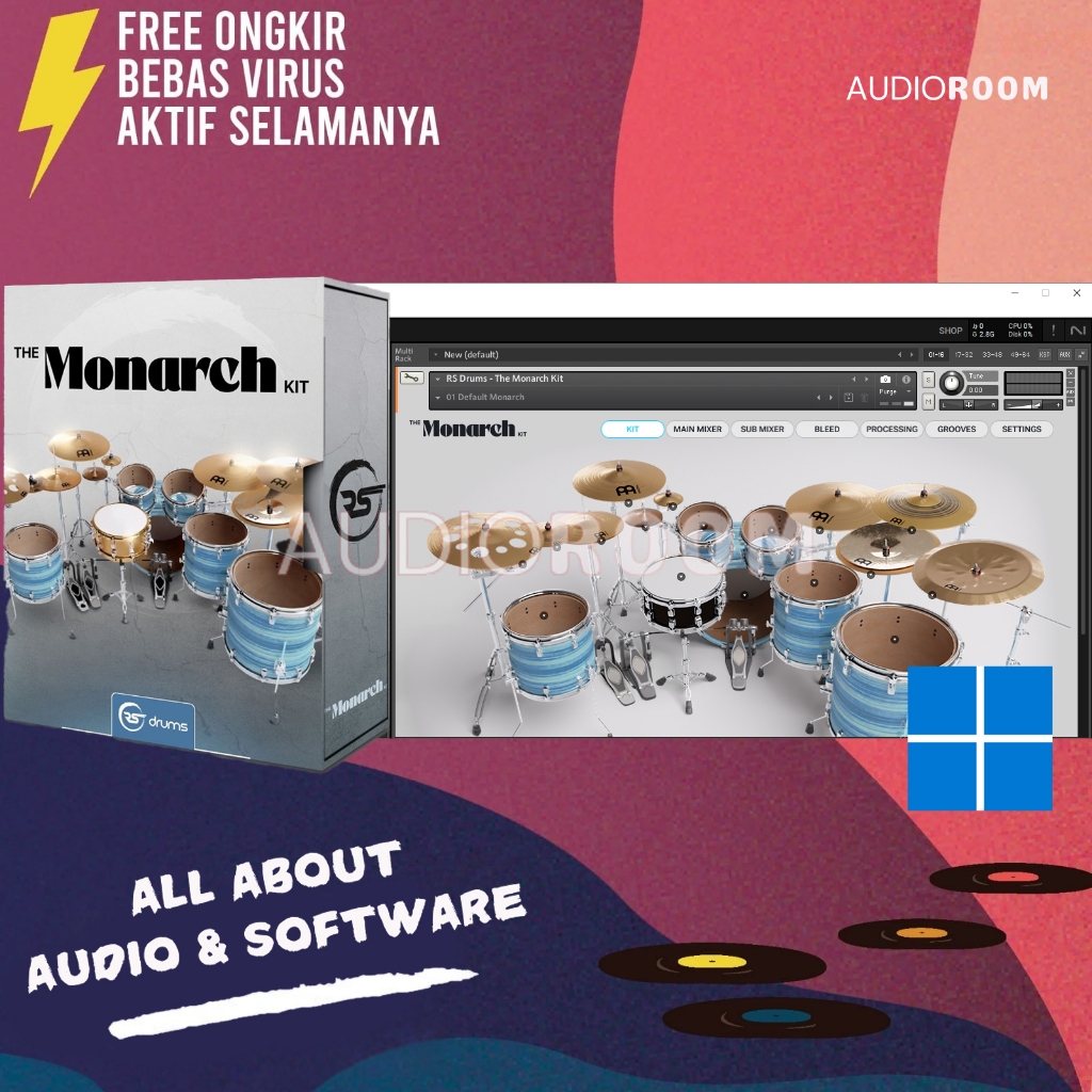 Jual RS Drums -The Monarch Kit | KONTAKT Library ( Full Activated ) | Shopee Indonesia