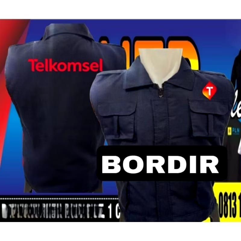 Jual Rompi bordir Telkomsel rompi kerja Telkomsel rompi Telkomsel vest ...