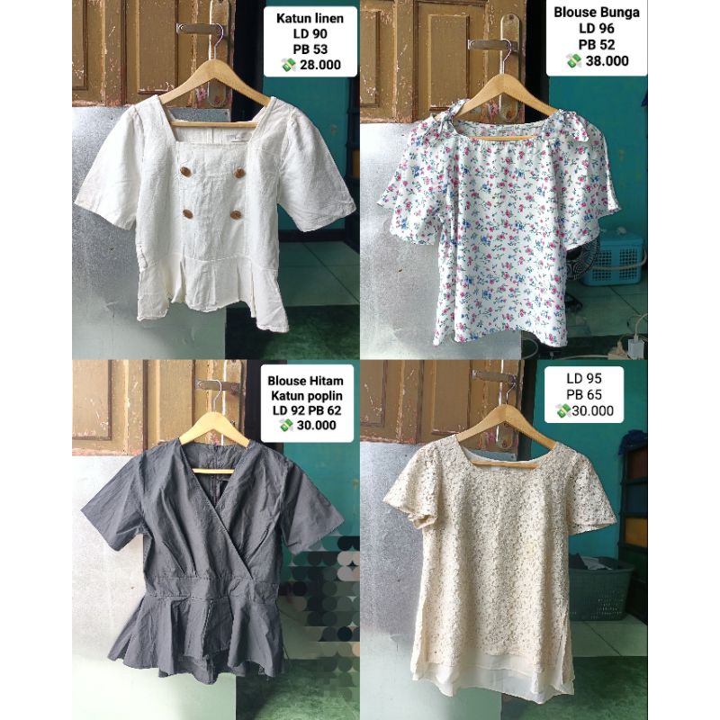 Jual Blouse PL / Kemeja second / baju LD kecil sampai LD 100 | Shopee ...