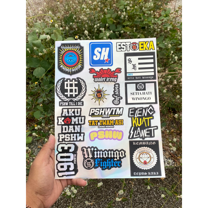 Jual Stiker PSHW cutting pola / stiker PSHW isi 16 PREMIUM anti air ...