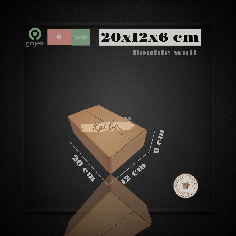 Jual kardus ukuran 20x12x6 cm box tebal double wall polos | Shopee ...