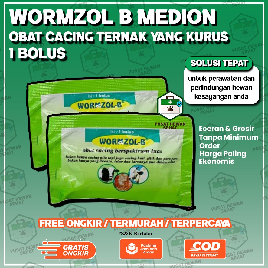 Jual WORMZOL B MEDION 1 BOLUS - Obat Cacing Cacingan Sapi Kerbau Kuda ...
