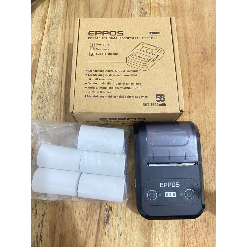 Jual Printer resi/struk Mini Printer Bluetooth EPPOS EPX588 (free 5 kertas print) | Shopee Indonesia