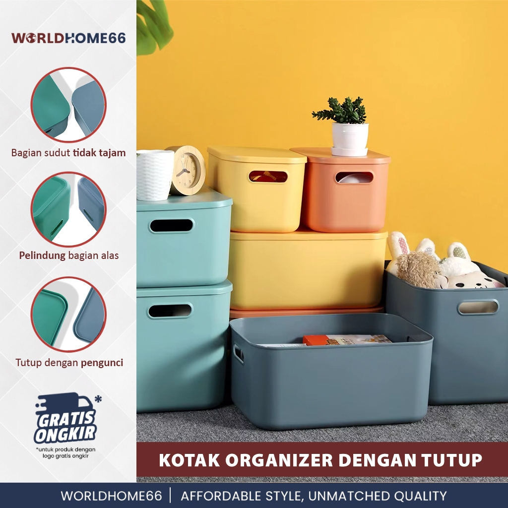 Jual Worldhome Kotak Organizer Penyimpanan Storage Box Penyimpanan ...