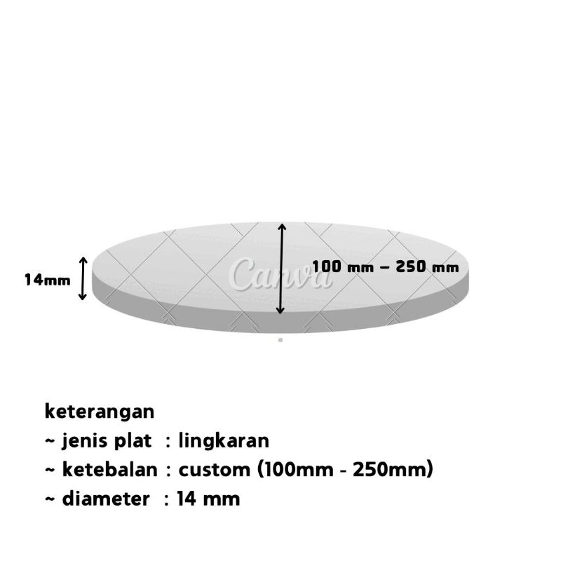 Jual Besi Plat Bulat tebal 14mm diameter 100mm-250mm | Shopee Indonesia