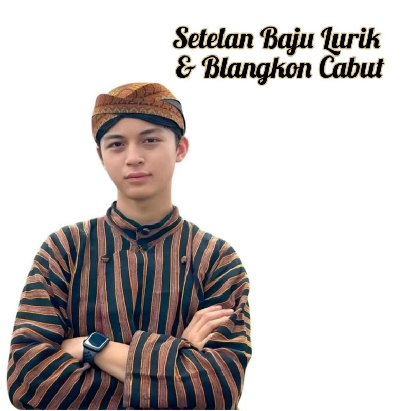 Jual Setelan Baju Surjan Lurik & Blangkon Solo Cabut | Shopee Indonesia