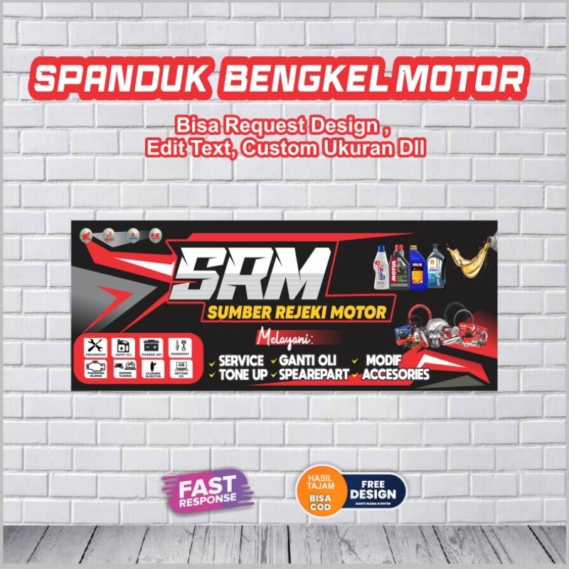 Jual Spanduk Bengkel Motor Custom Desain | Shopee Indonesia