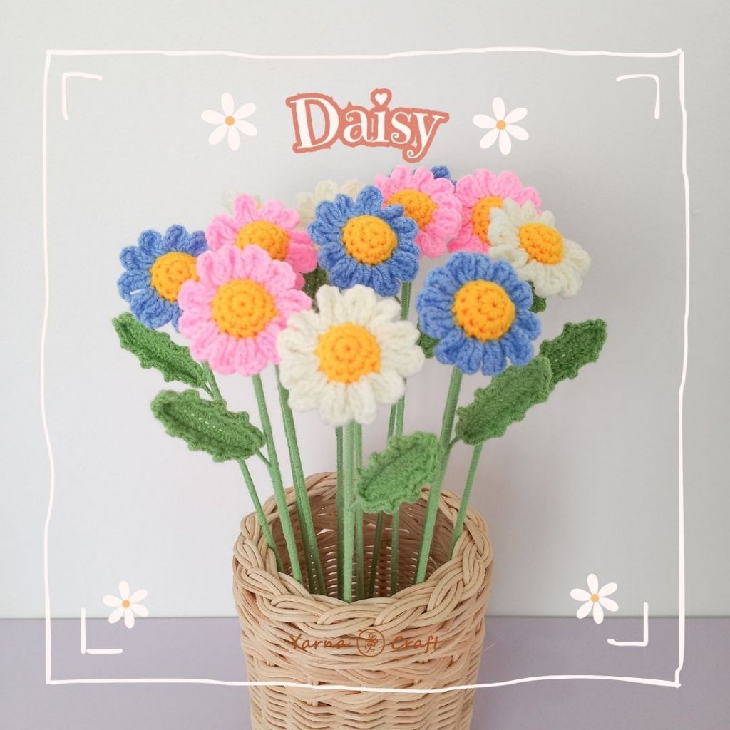 Jual (READY) Bunga Rajut Daisy | Flower Crochet Buket Bunga Murah ...