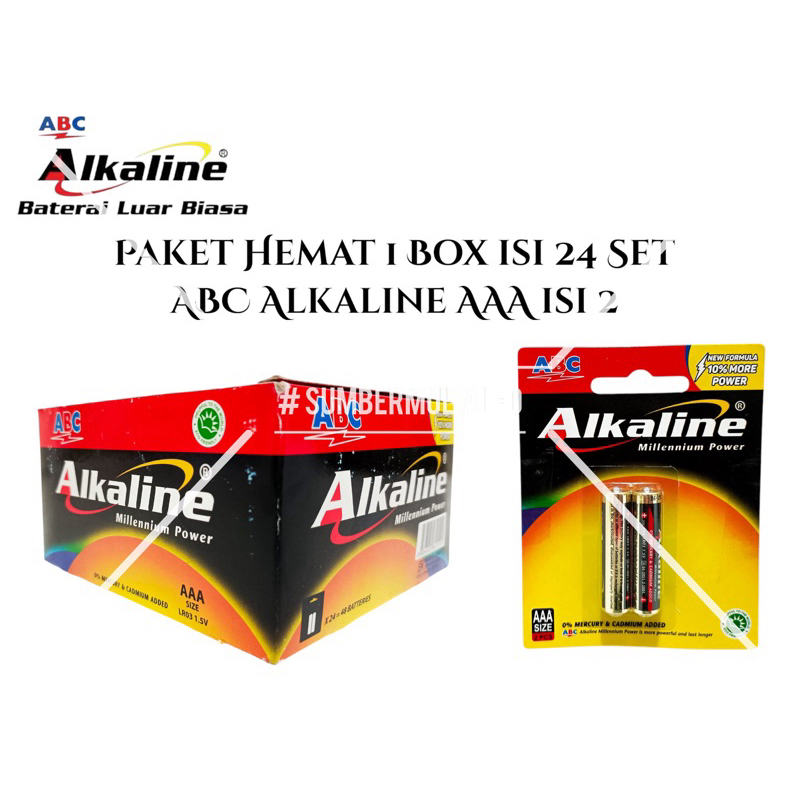 Jual [ PAKET HEMAT 1 BOX ISI 24 SET PASANG ] Batu Baterai ABC ALKALINE ...