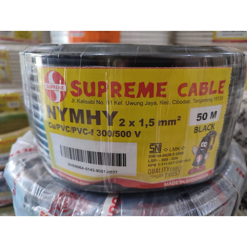 Jual kabel supreme NYMHY 2x1,5mm(1roll 50meter)/supreme NYMHY 2x1,5mm | Shopee Indonesia