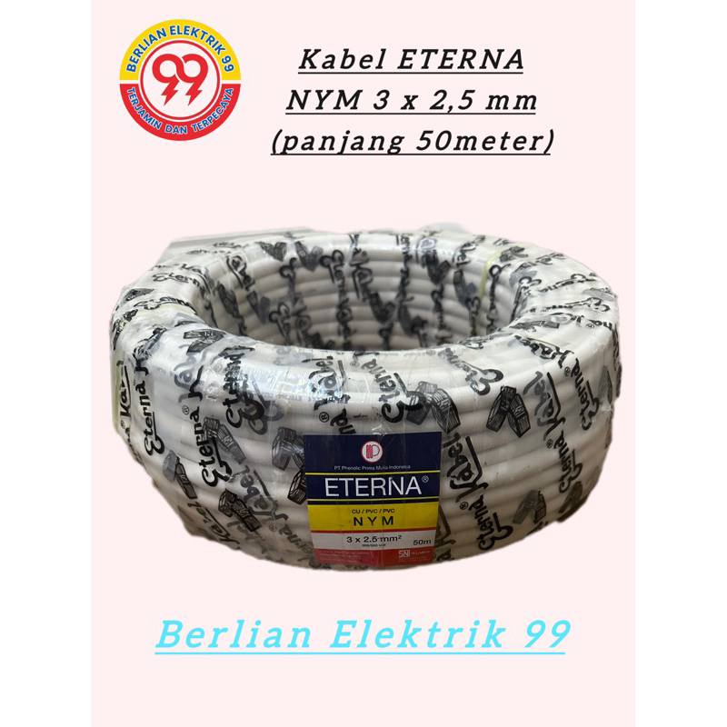 Jual kabel eterna nym 3 x 2.5 mm ( 1 roll 50 meter ) | Shopee Indonesia
