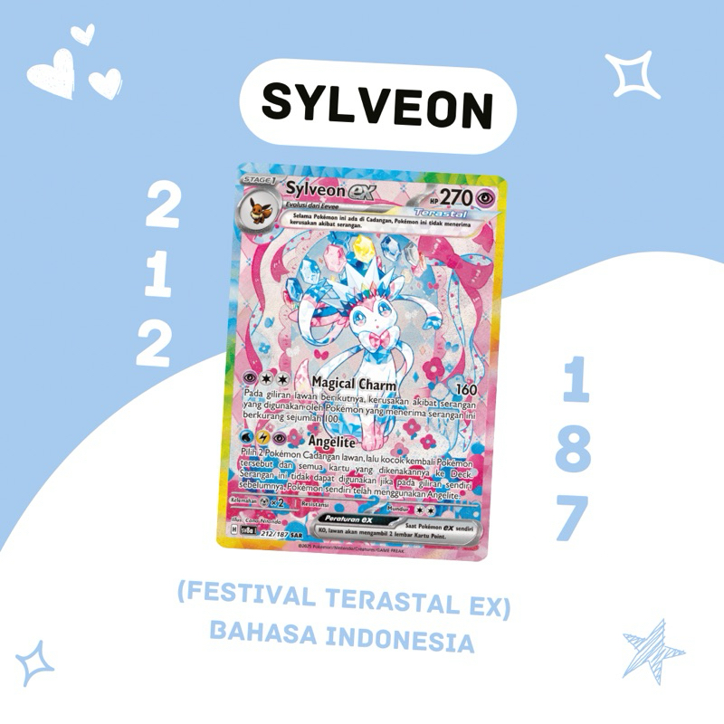 Jual Sylveon EX SAR SV8A 212/187 Pokemon TCG Indonesia | Shopee Indonesia