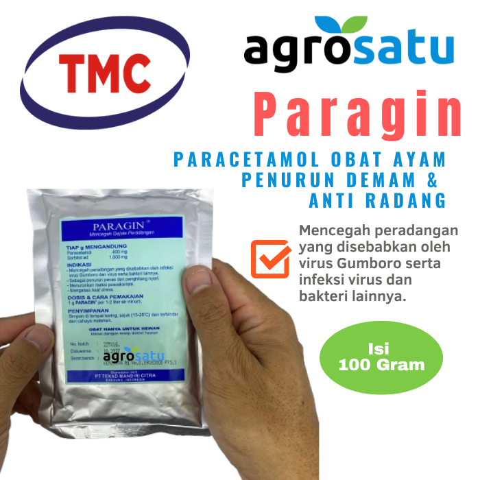 Jual Paragin 100gr - Paracetamol Obat Ayam Broiler Anti Radang Demam ...