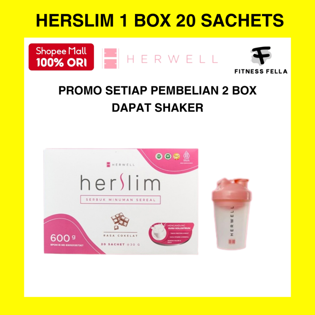 Jual Herwell Herslim 1 Box isi 20 Sachets Suplemen Diet Minuman ...