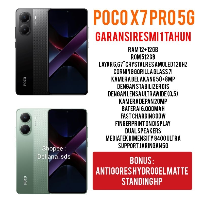Jual Poco X7 Pro 5G 12/512 12+12/512 24/512 Garansi Resmi 1 Tahun Poco ...