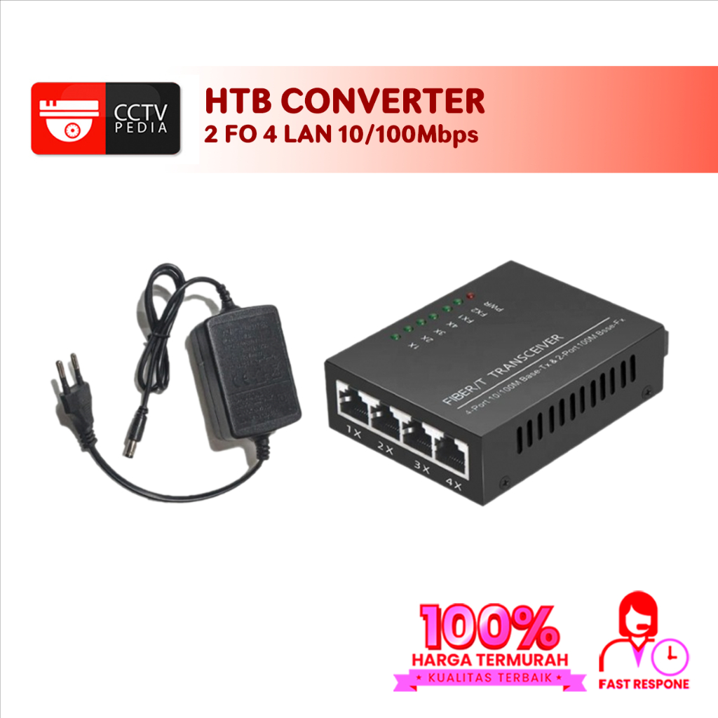 Jual Media Converter 2 FO 4 LAN + Adaptor 5V/2A | Shopee Indonesia
