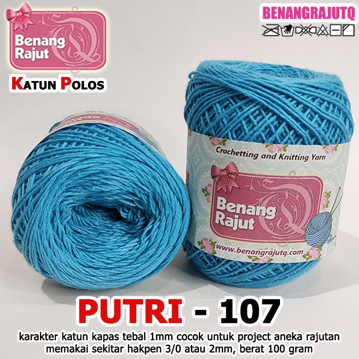 Jual BCLP PUTRI 107 BIRU MUDA KATUN POLOS TOKO BENANG RAJUT Q ORGANIK COCOK UNTUK BERAGAM ...