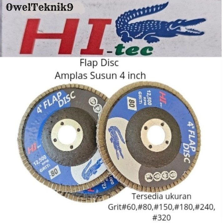 Jual OwelTeknik9 - Flap Disc 4 inch HITEC Grit 60,80,150,180,240,320 ...